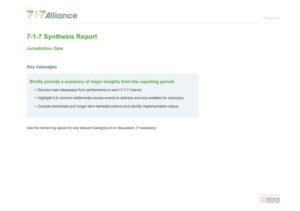 Synthesis Report Template - 7-1-7 Alliance