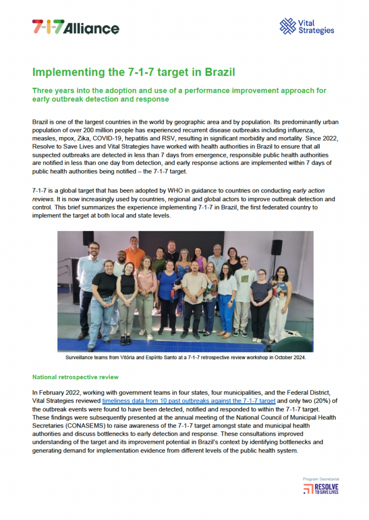 Implementing the 7-1-7 target in Brazil - 7-1-7 Alliance